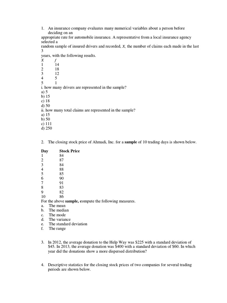 Assignment 1 | PDF | Standard Error | Standard Deviation