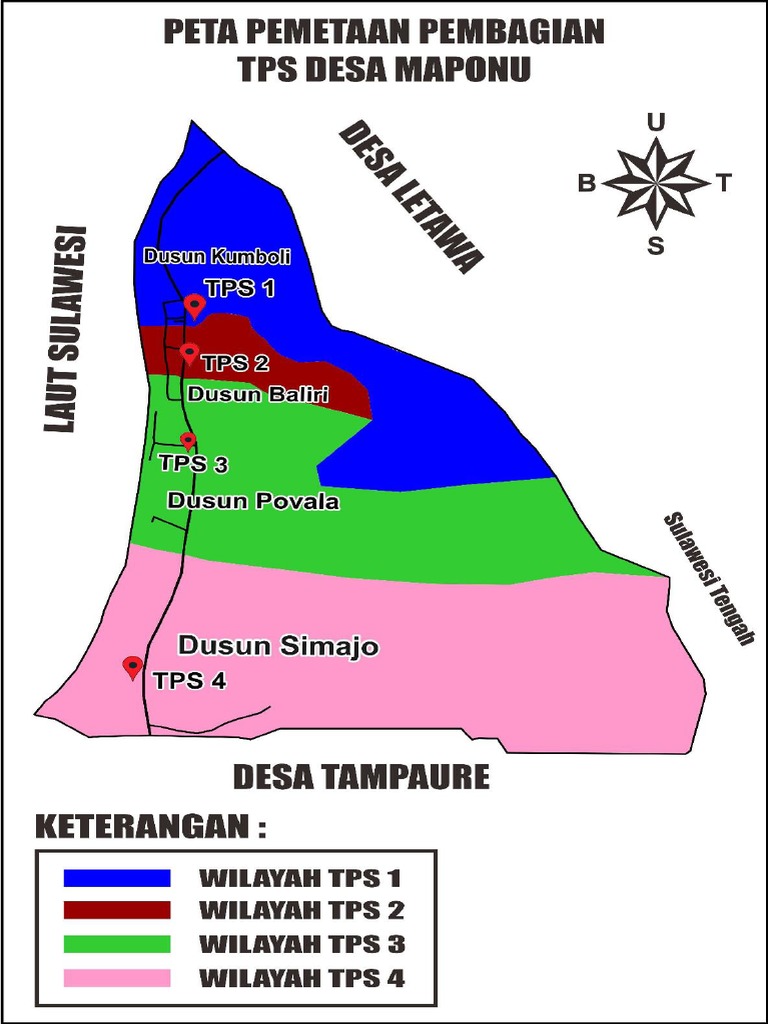 PETA PEMBAGIAN WILAYAH TPS DESA MAPONU | PDF