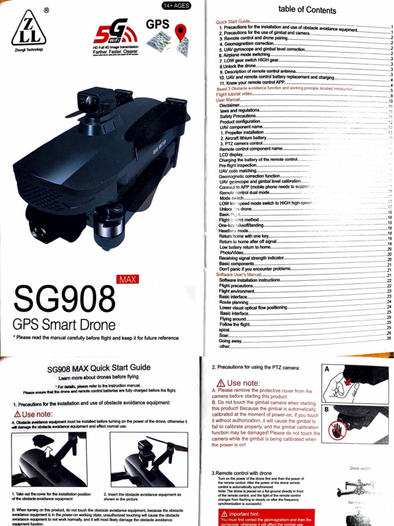 Drone Manual PDF | Download Free PDF | Unmanned Aerial Vehicle | Remote ...