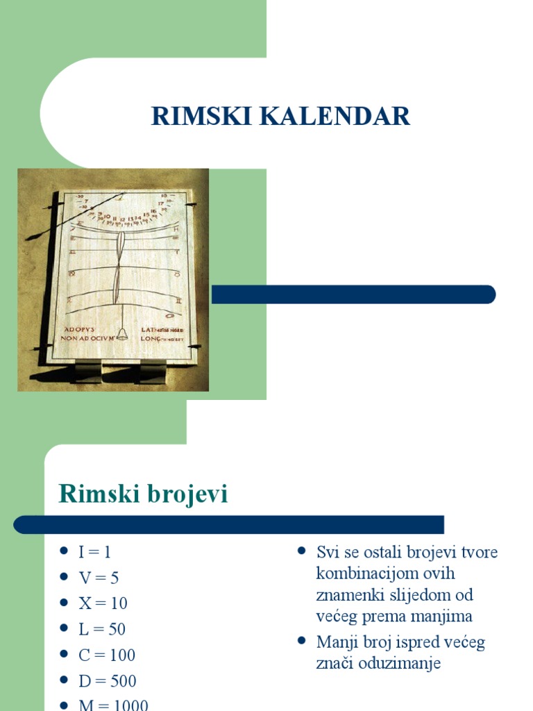 Rimski Kalendar PDF | PDF