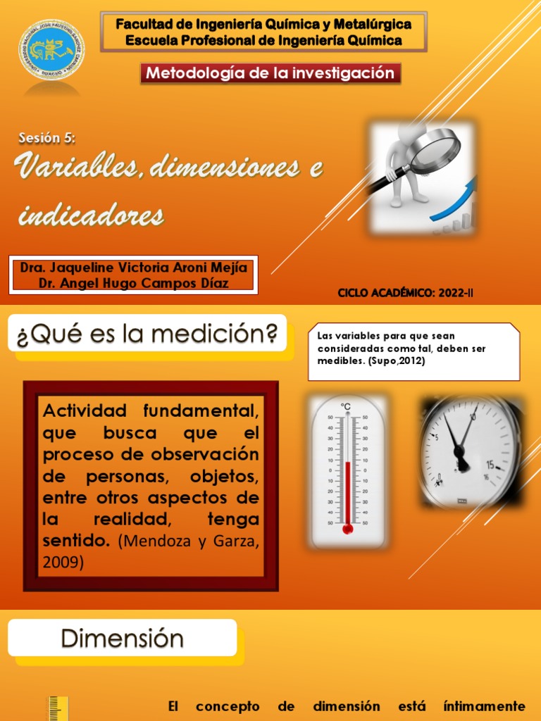 Variables, Dimensiones e Indicadores en La Investigación - Semana 5 PDF | PDF | Medición | Nivel ...