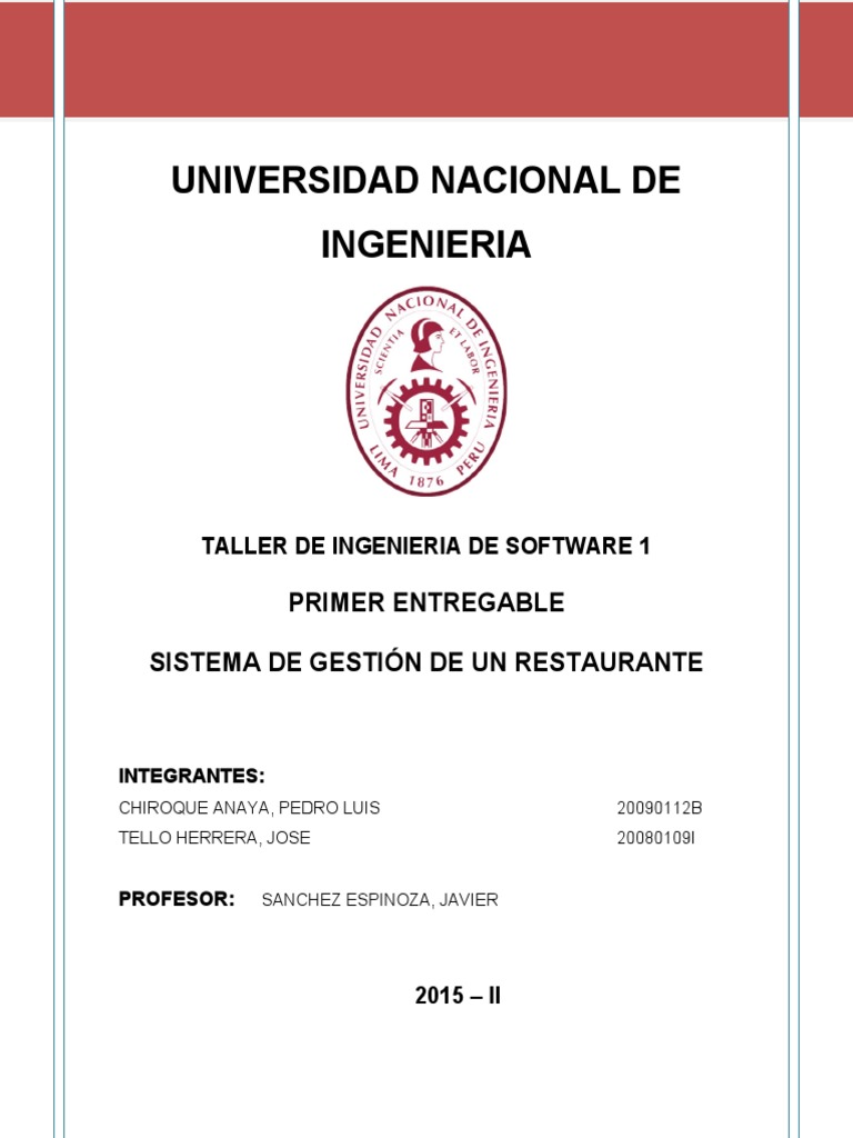 Primer Entregable Análisis | PDF | Software | Ingeniería de software