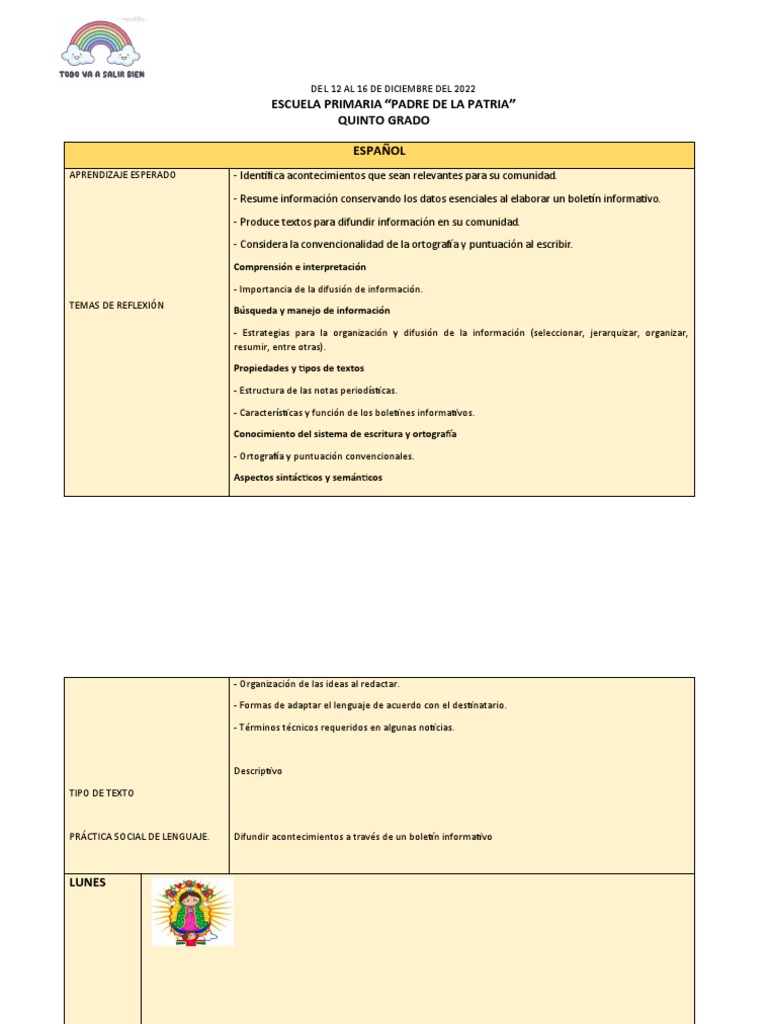 Boletín Escolar Quinto Grado | PDF | Evaluación | Ciencia cognitiva
