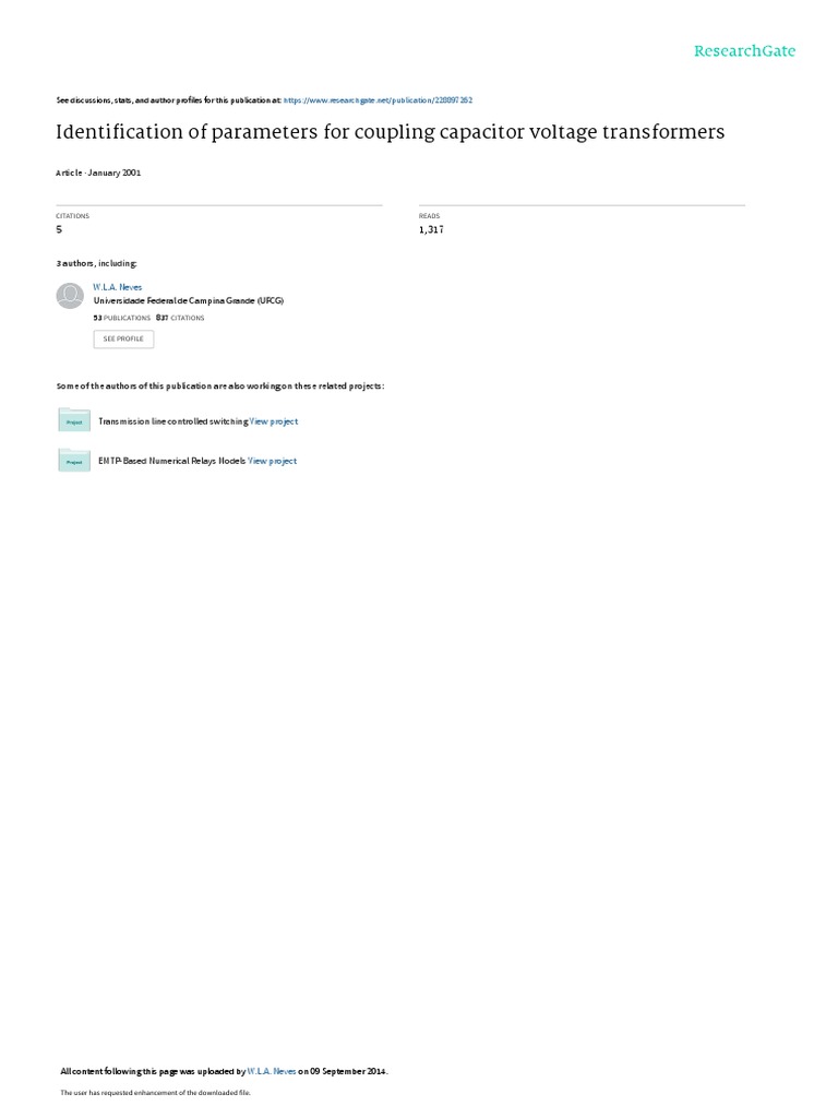 Identification of Parameters For Coupling Capacito | PDF | Transformer ...