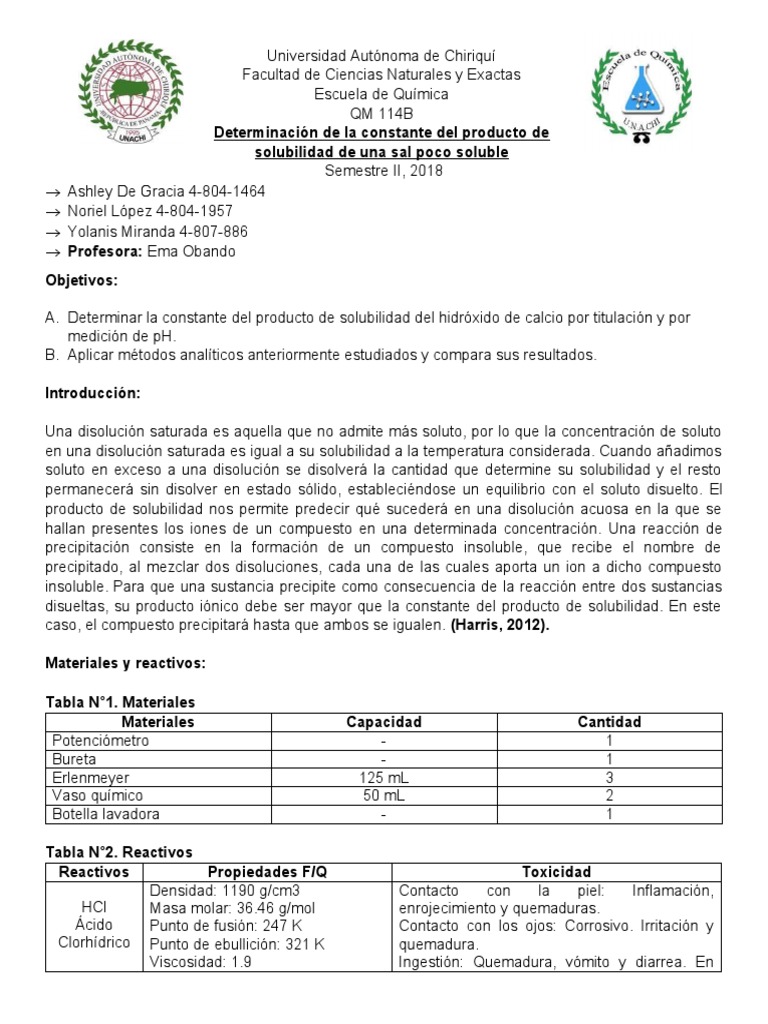 Informe 9 Determinación de La Constante de Solb | Descargar gratis PDF ...