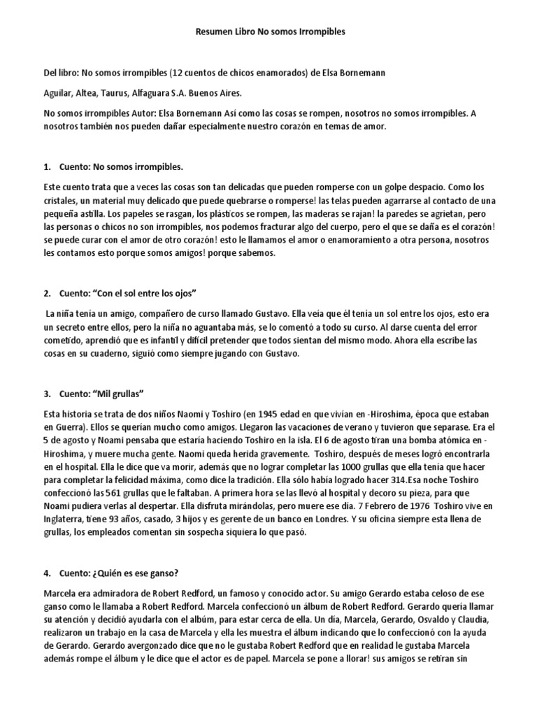 Resumen Libro No Somos Irrompibles | PDF | Novela negra, policíaca y suspenso