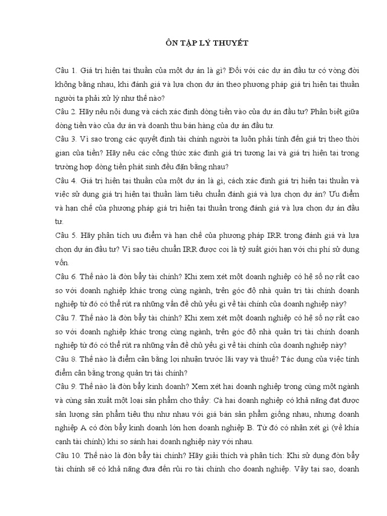 On Tap Ly Thuyet PDF | PDF