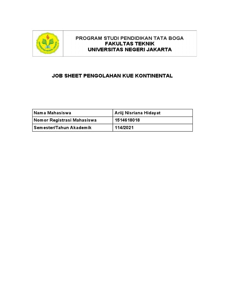 Job Sheet 5 Croissant Isi Keju - Ariij Nisriaan Hidayat - 1514618018 ...