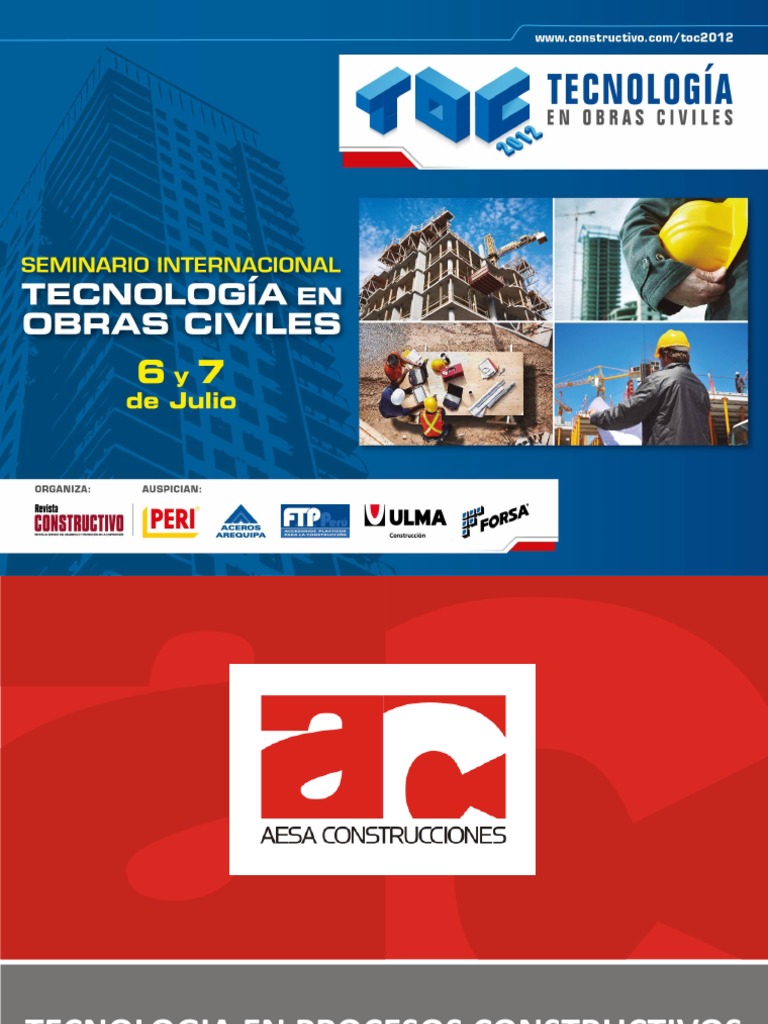 TECNOLOGIA EN PROCESOS CONSTRUCTIVOS DE EDIFICACIONES ALTAS, Ing. Javier Fernandez | PDF ...