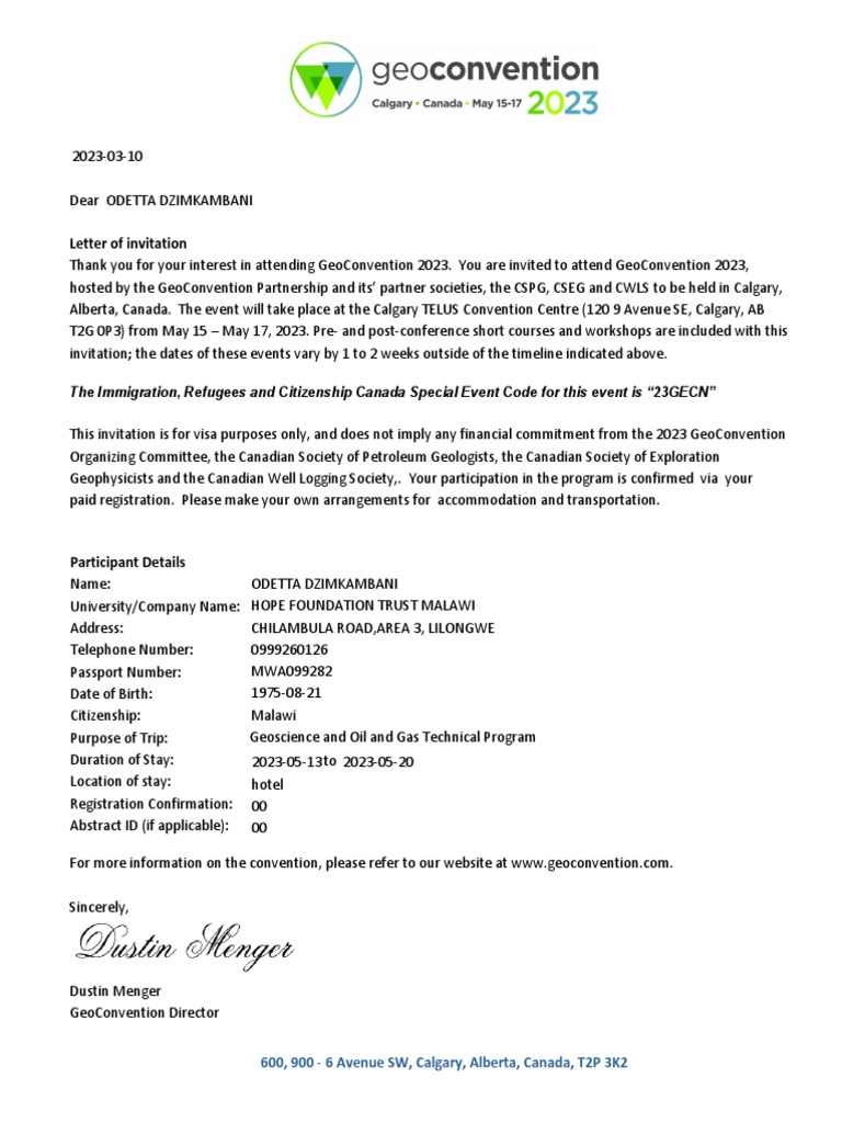 Invitation Letter | PDF