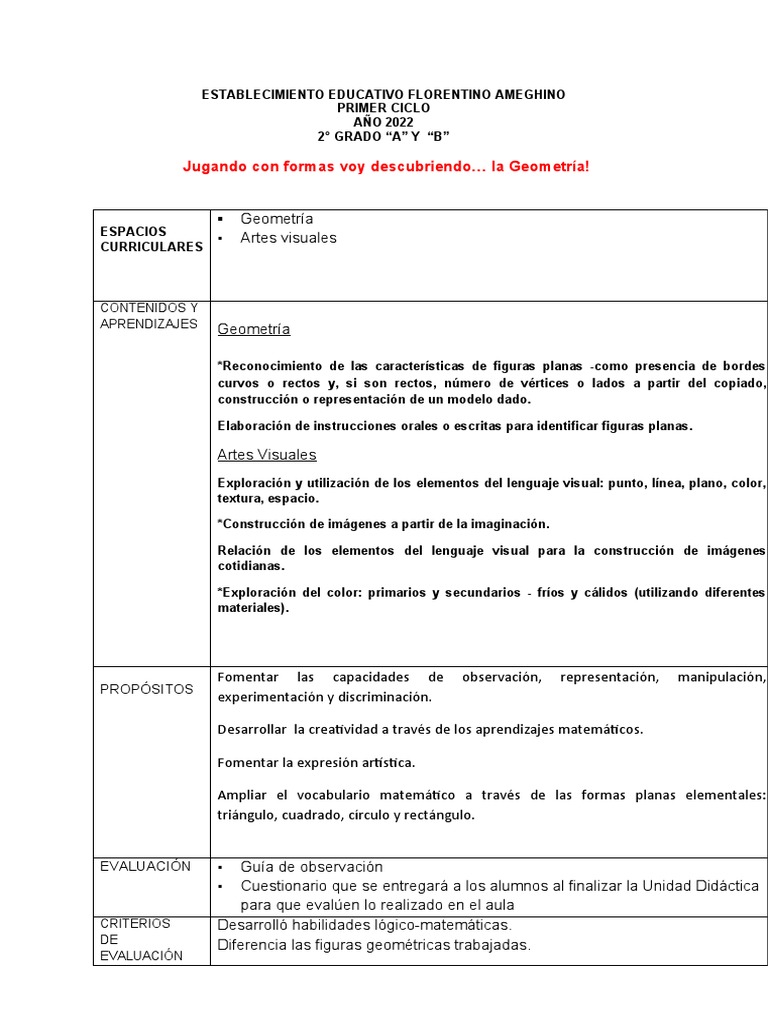 Geometría 2° GRADO | PDF | Geometría | Rectángulo