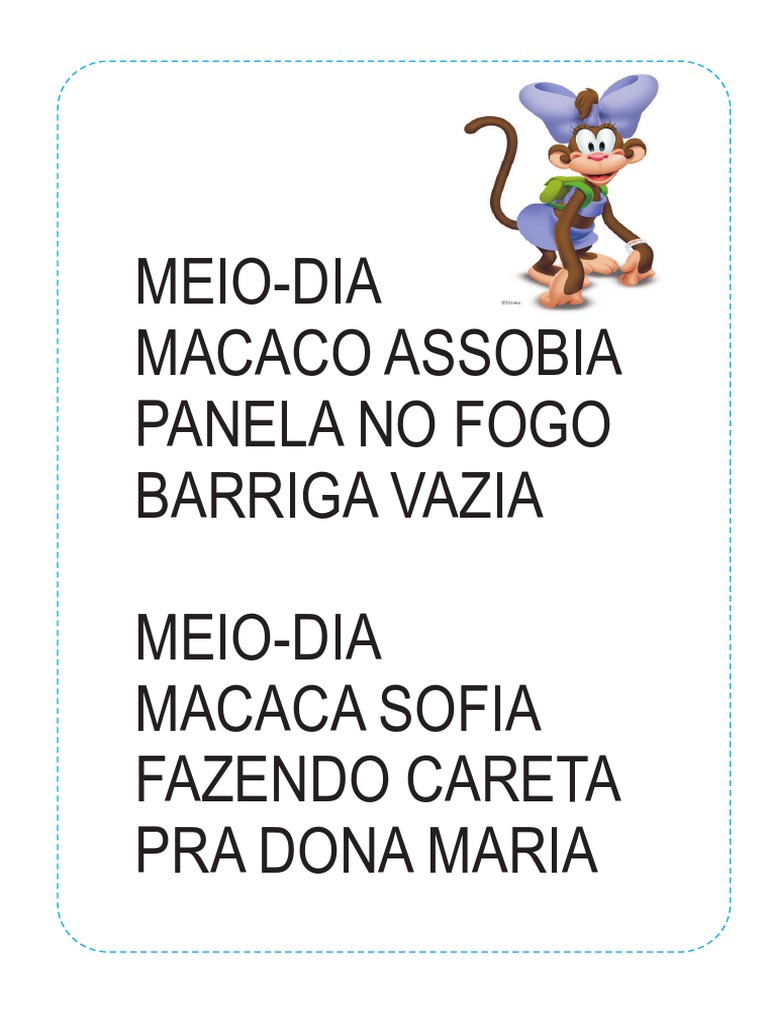 Parlenda Macaca Sofia PDF | PDF