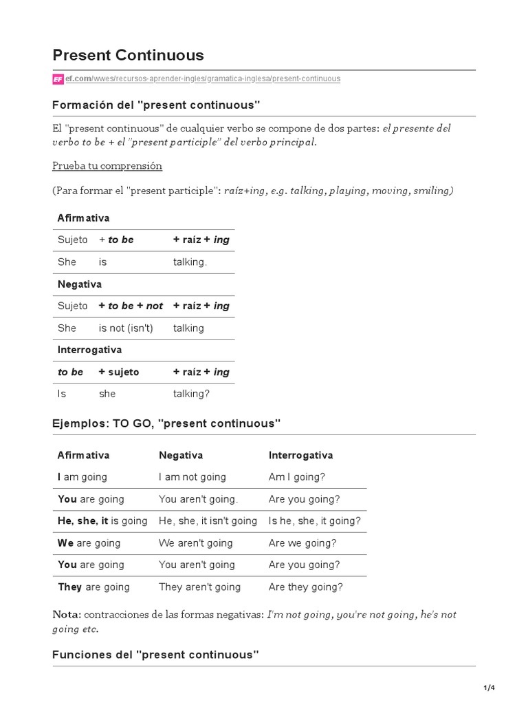 Present Continuous | PDF