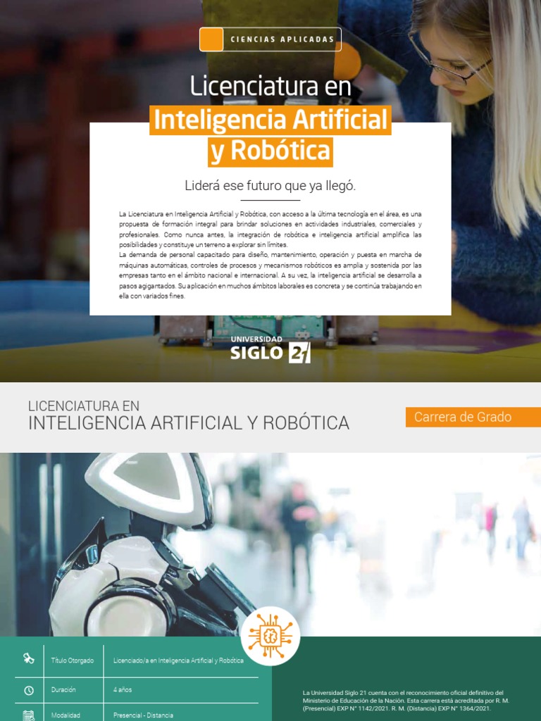 Brochure Inteligencia Artificial y Robotica | Descargar gratis PDF | Inteligencia artificial ...