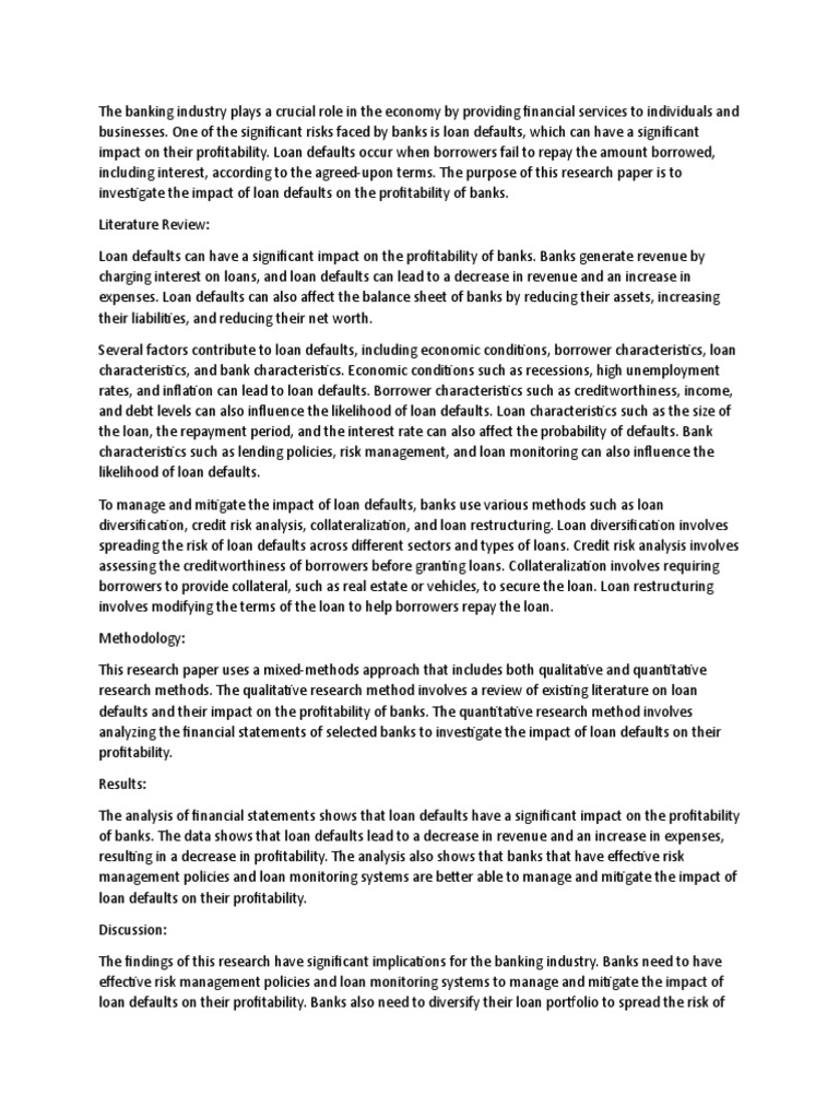 The Banking Industry Plays A Crucial Role in The Economy by Providing ...