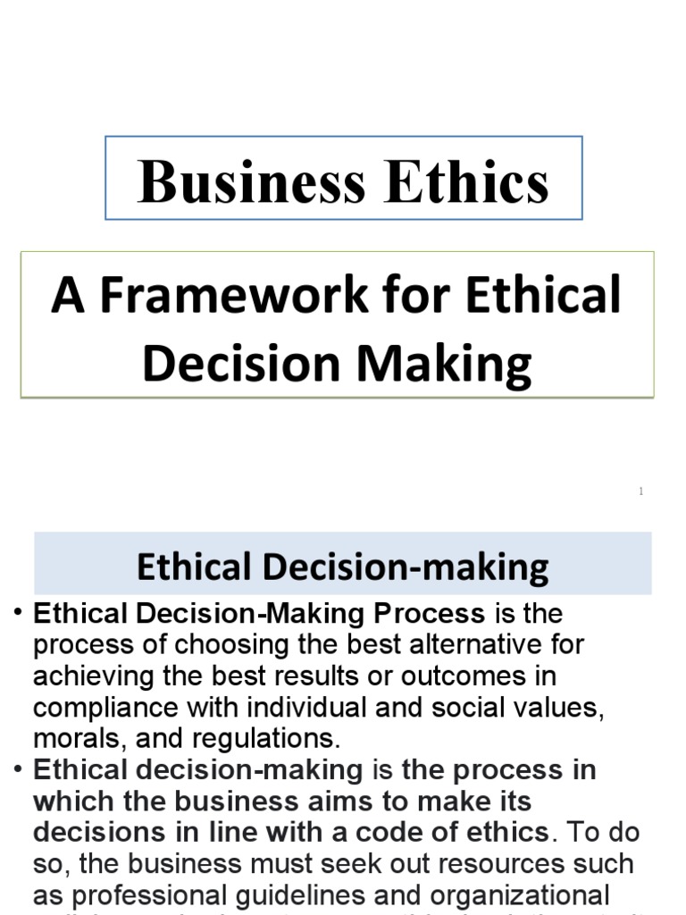 Unit 3 Ethical Decision-Making | PDF | Decision Making | Morality