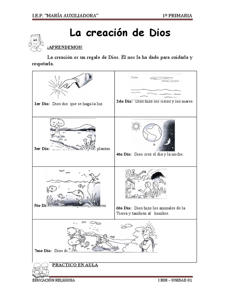 Creación de Dios: 6to Día y Actividades | PDF