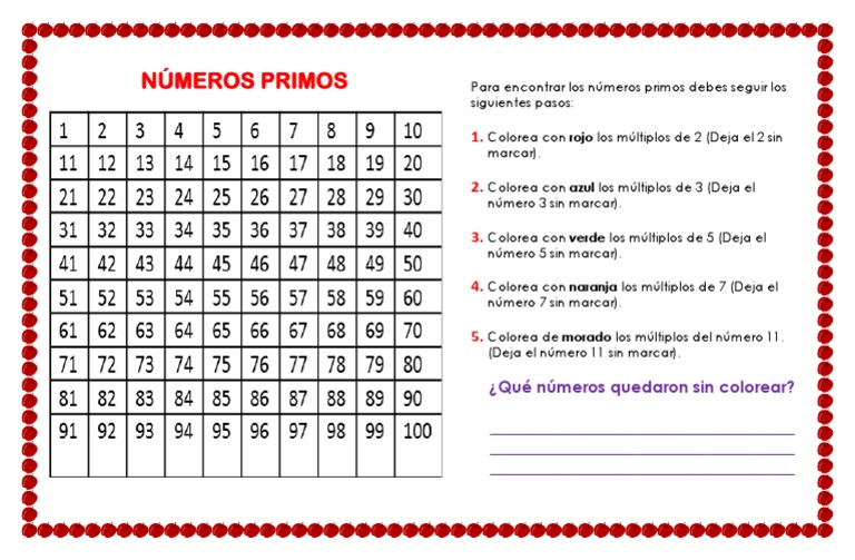 Actividad de Numeros Primos | PDF