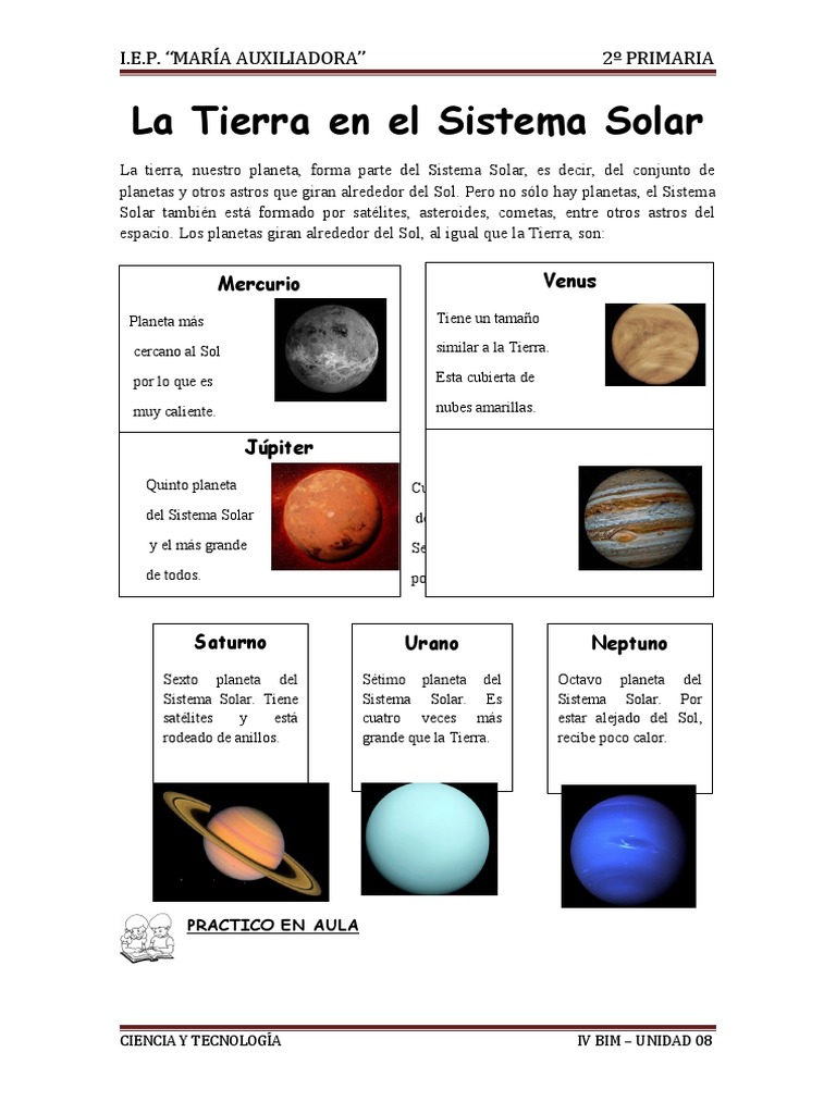 La Tierra en El Sistema Solar | PDF | Sistema solar | Planetas
