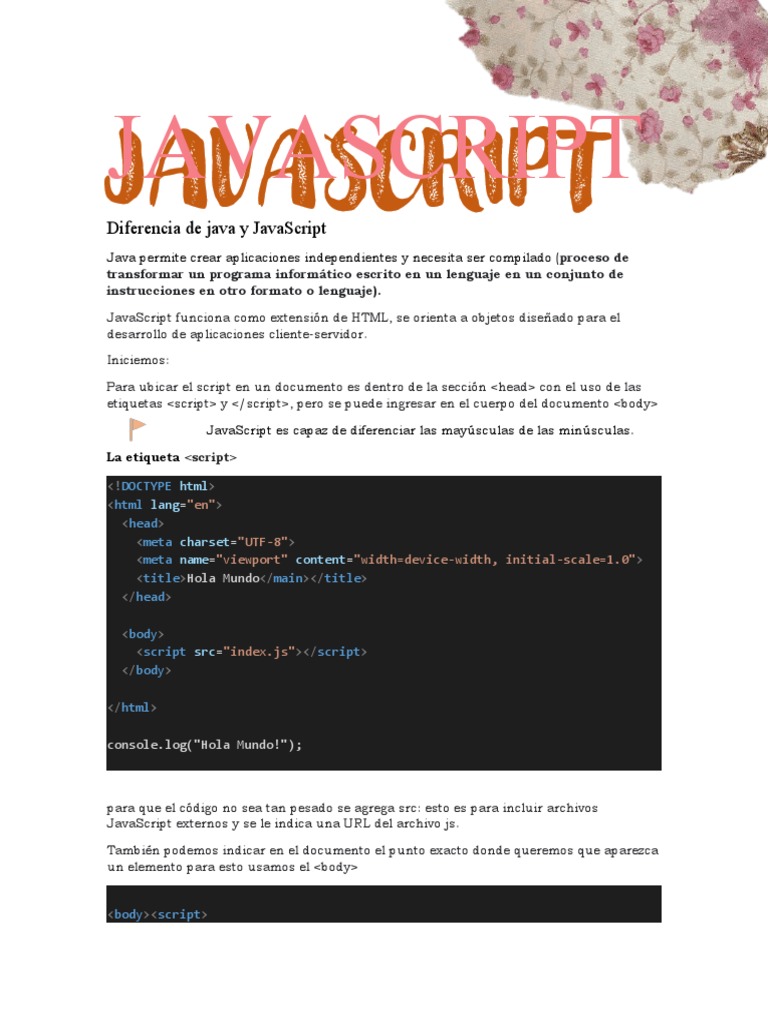 JAVASCRIPT | PDF | Script Java | Java (lenguaje de programación)