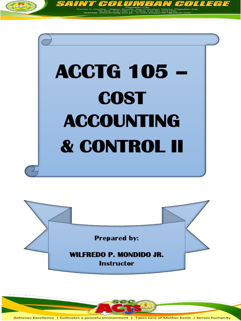 Acctg 105 Module 4 - Process Costing - Fifo & Average Costing Methods ...