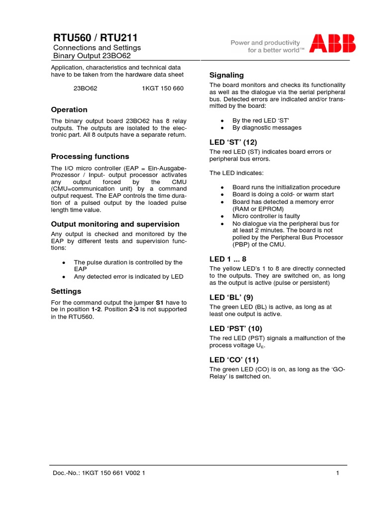 RTU560 / RTU211: Signaling | PDF | Microcontroller | Relay
