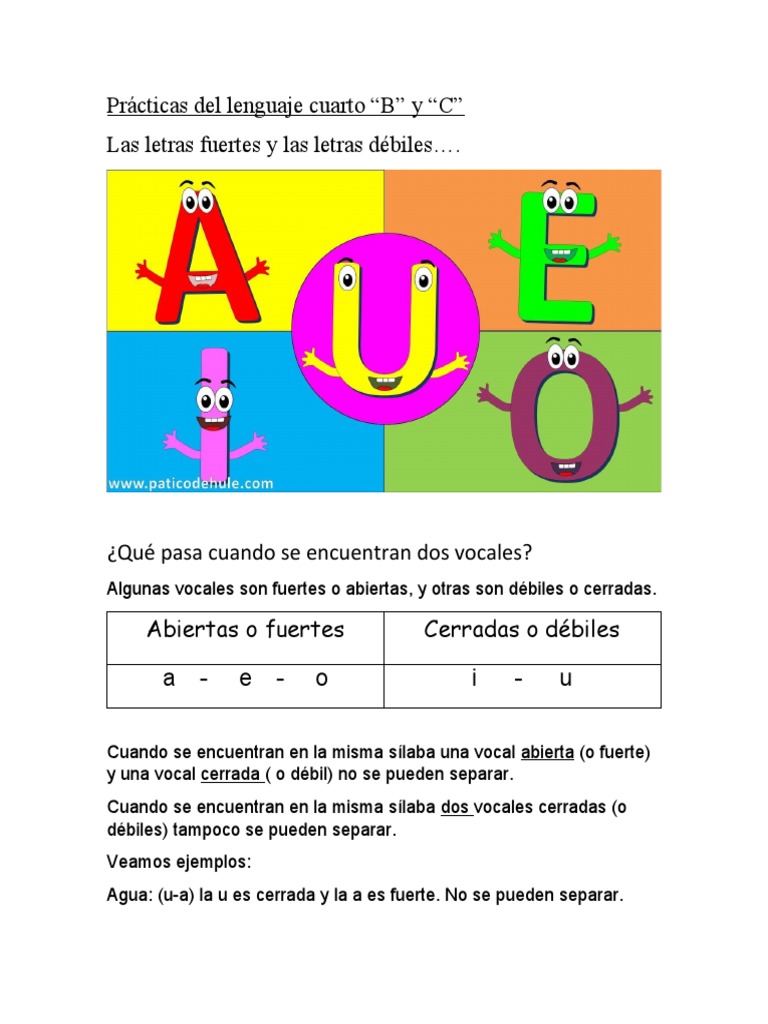 Las Letras Fuertes y Las Letras Débiles | PDF