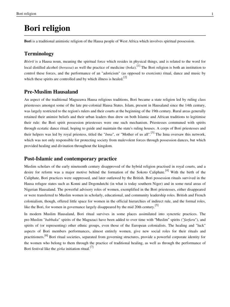 Bori Religion - Animistic Beliefs of Hausa People | PDF | Religious ...