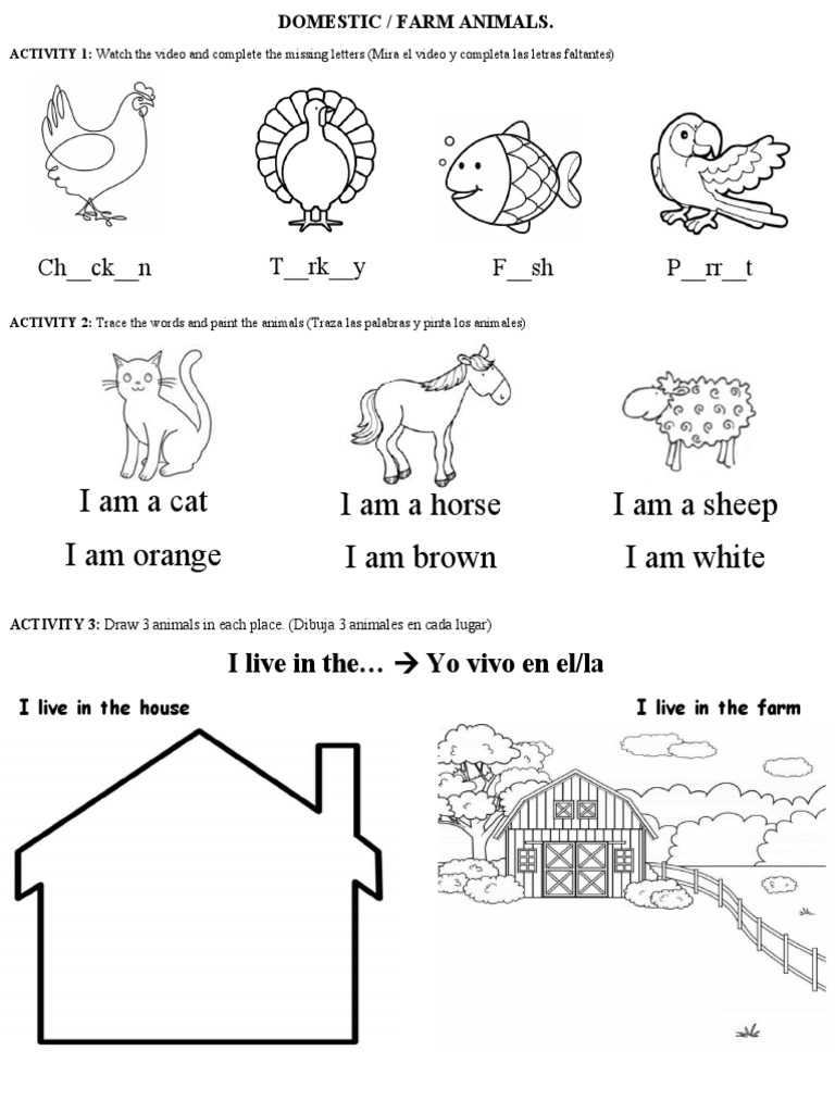 1ero Básico 2022 Farm Animals I Live in The | PDF