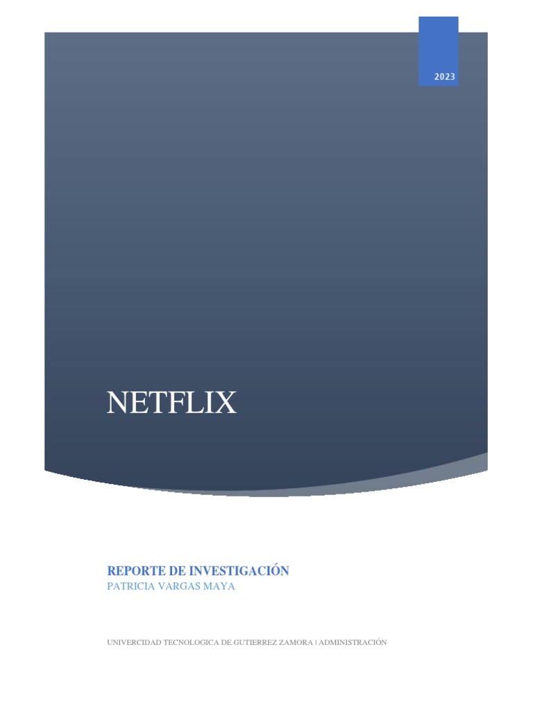 Reporte Netflix | PDF | Netflix | Streaming Media
