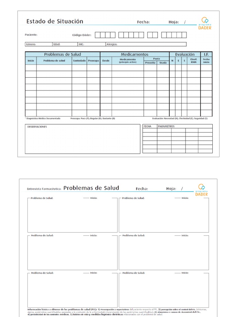 Formatos DADER | PDF