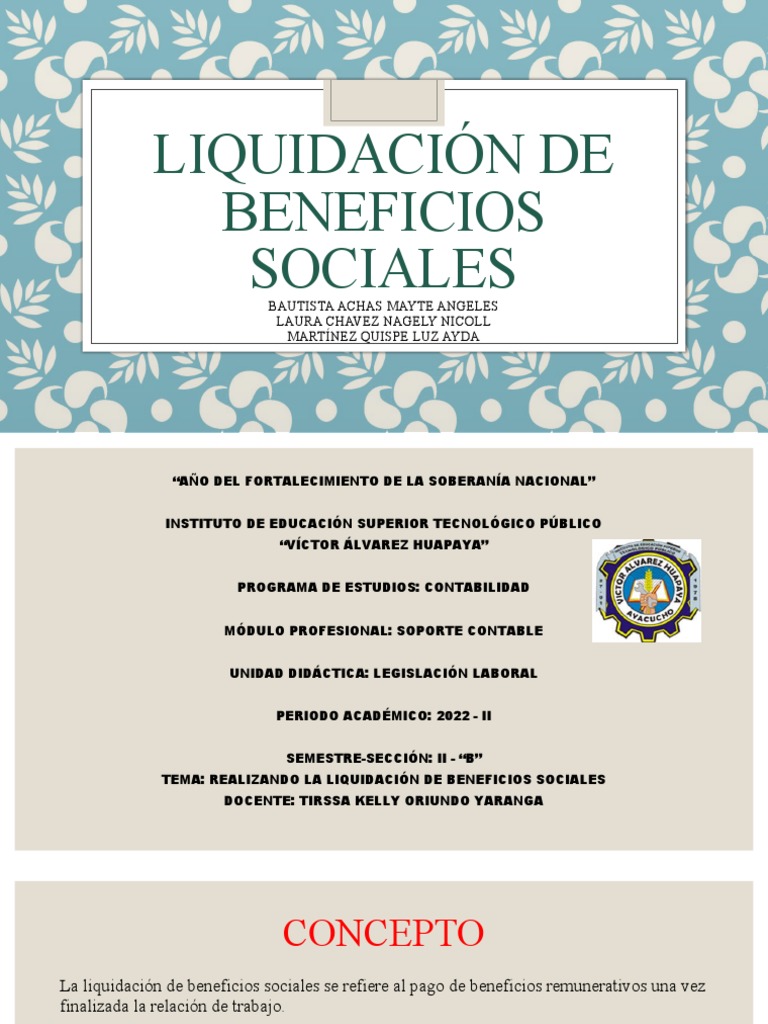 Liquidación de Beneficios Sociales | PDF | Salario