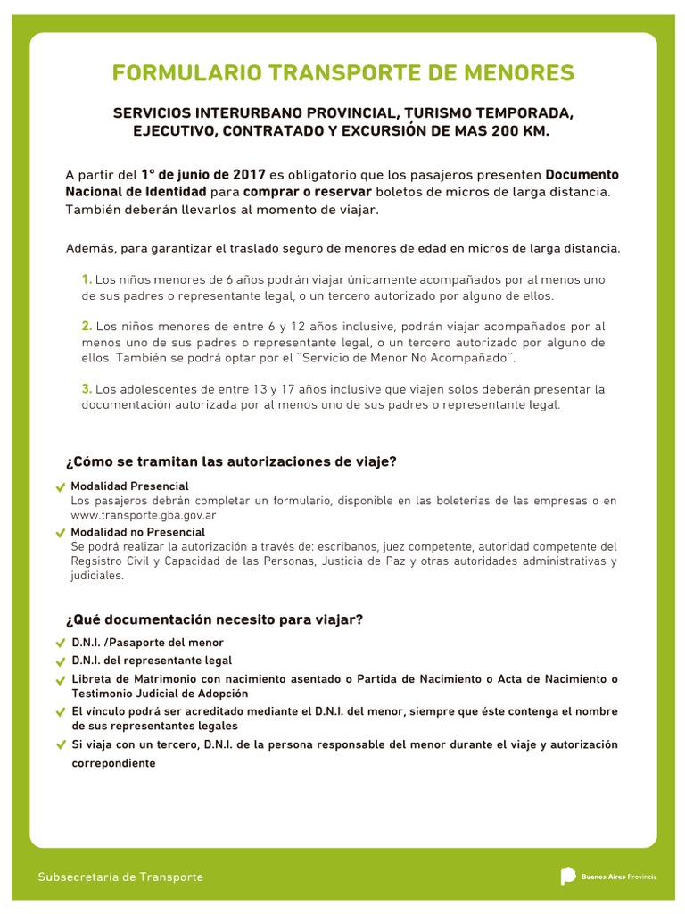 Transporte de Menores | PDF