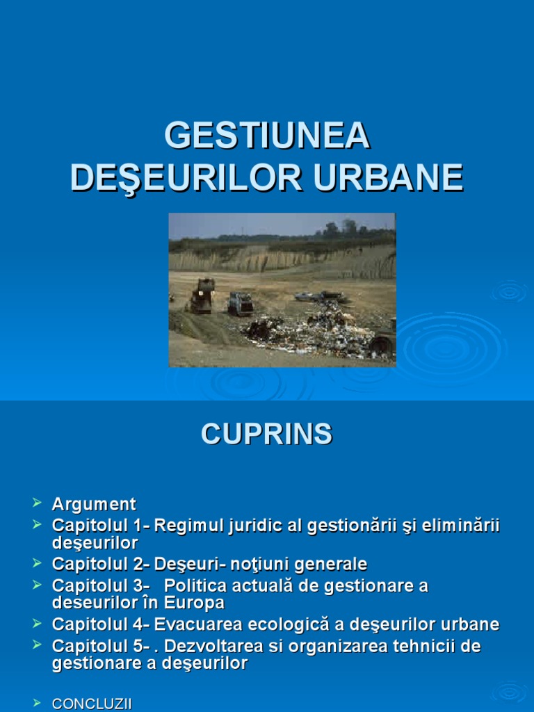 Gestiunea Deşeurilor Urbane | PDF