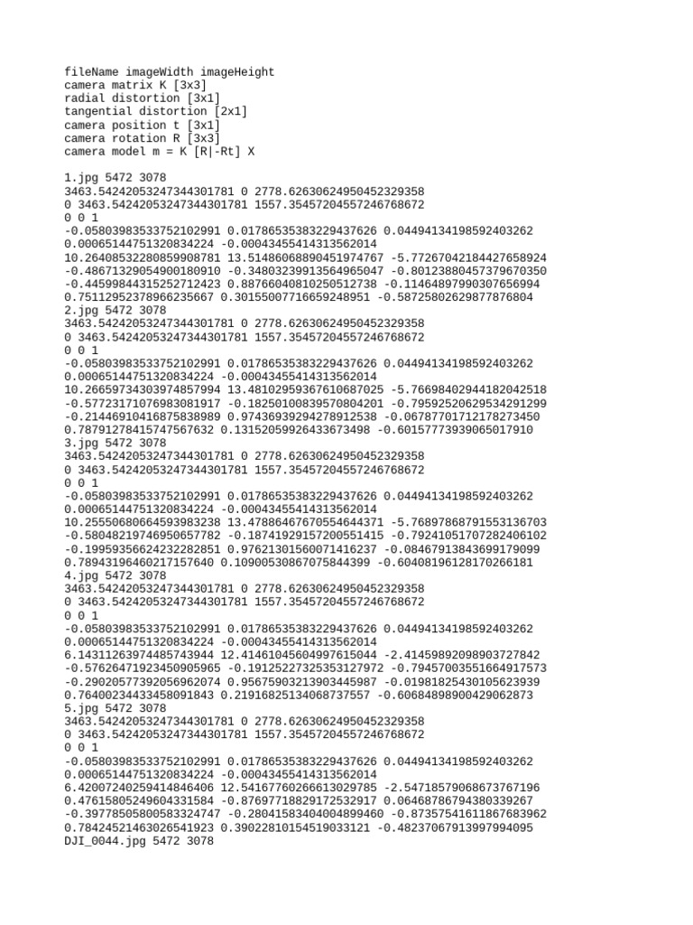 Invasion2 Calibrated Camera Parameters Pdf Ciencia Y Matemática Tecnología E Ingeniería 