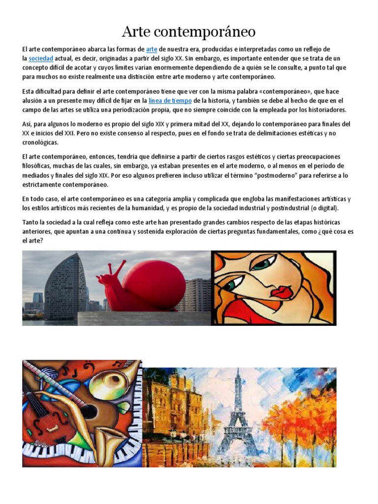 Definición y características del arte contemporáneo | PDF | Arte ...