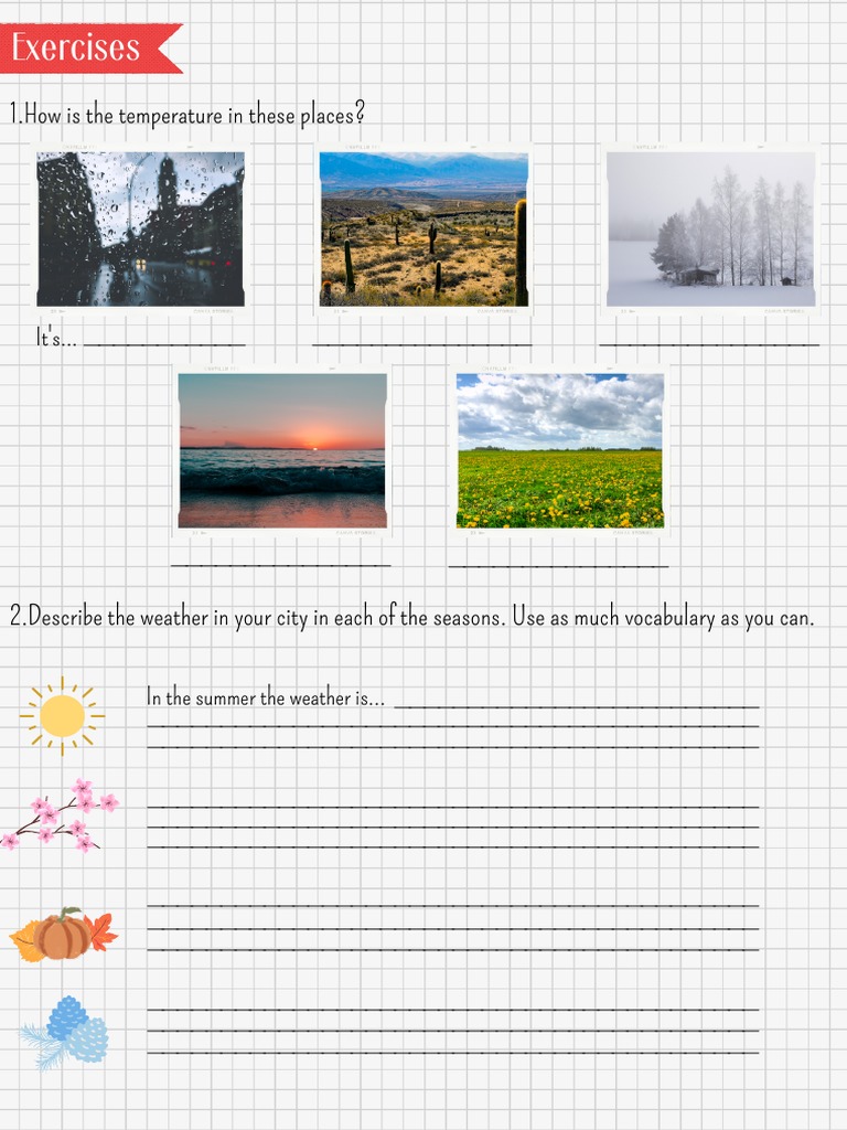 Weather Vocabulary Exercises PDF | PDF | Career & Growth | Business
