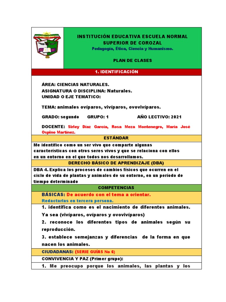 Plan de Clases Ciencias Naturales | Descargar gratis PDF | Aprendizaje | Cognición