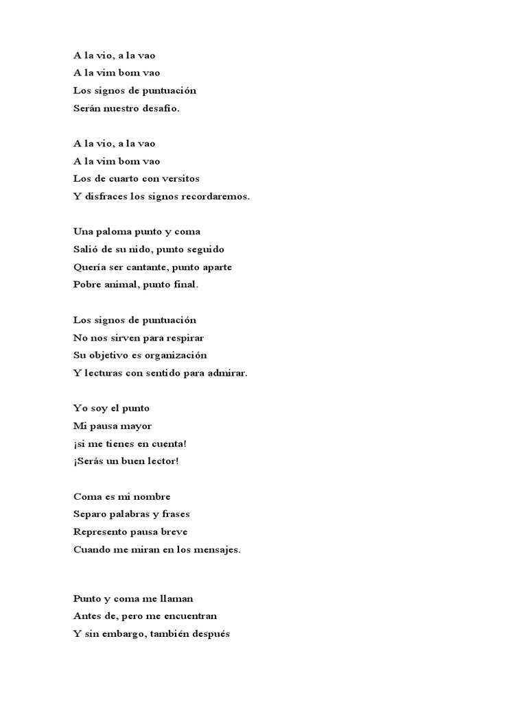 Coplas Sobre Los Signos de Puntuación. | PDF