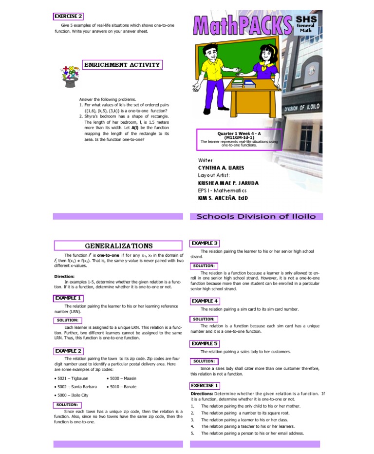 Math11 Genmath Q1wk4 A Final Pdf Zip Code Function Mathematics