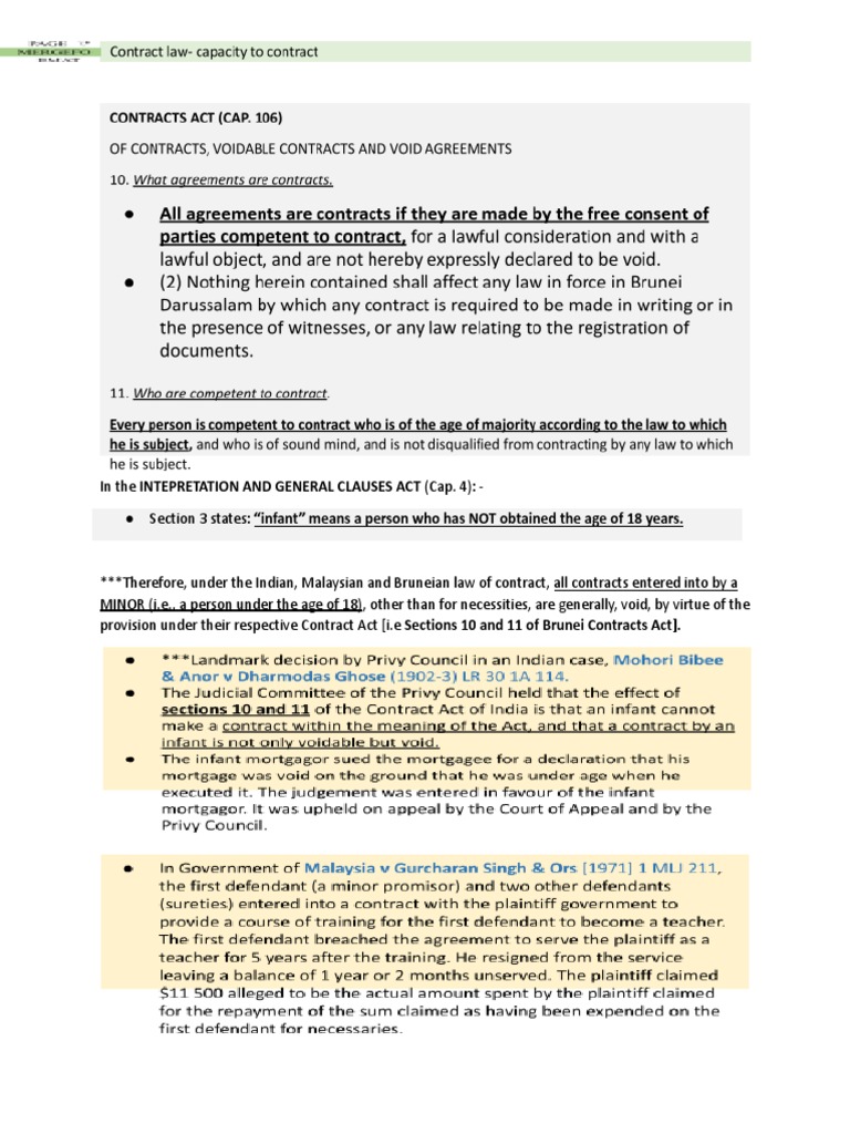 Sem2 Notes - Capacity To Contract, Lecture 1 | PDF | Marriage ...