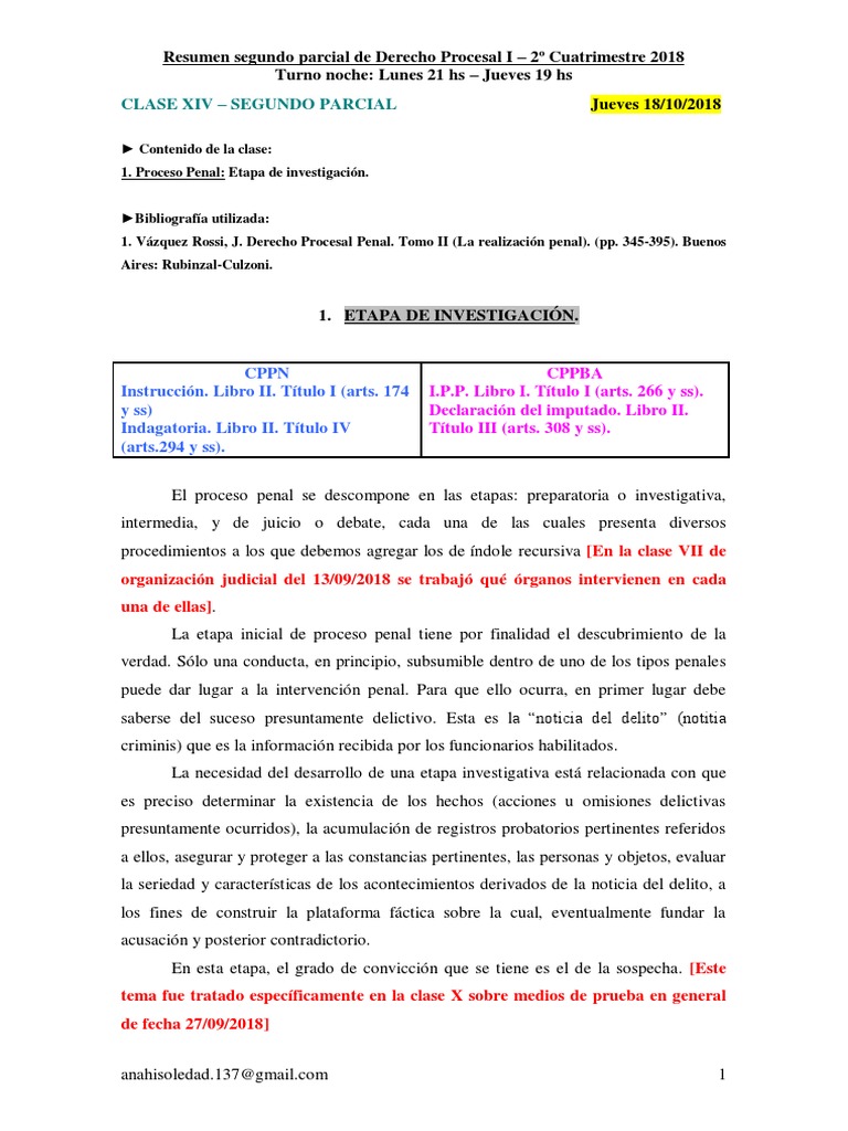 Procesal Penal - Segundo Parcial | PDF | Fiscal | Ley procesal