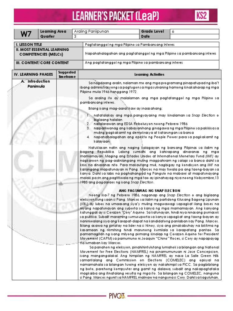 LeaP AP G6 Week7 Q3 | PDF