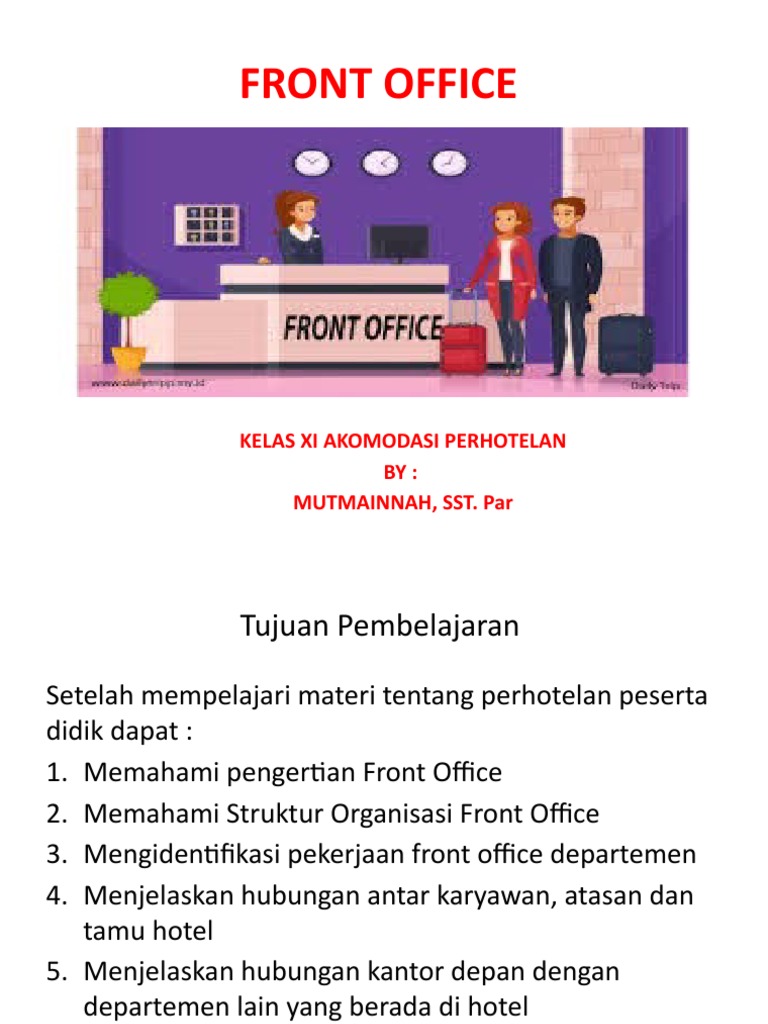 Materi Front Office Kelas XI Perhotelan | PDF