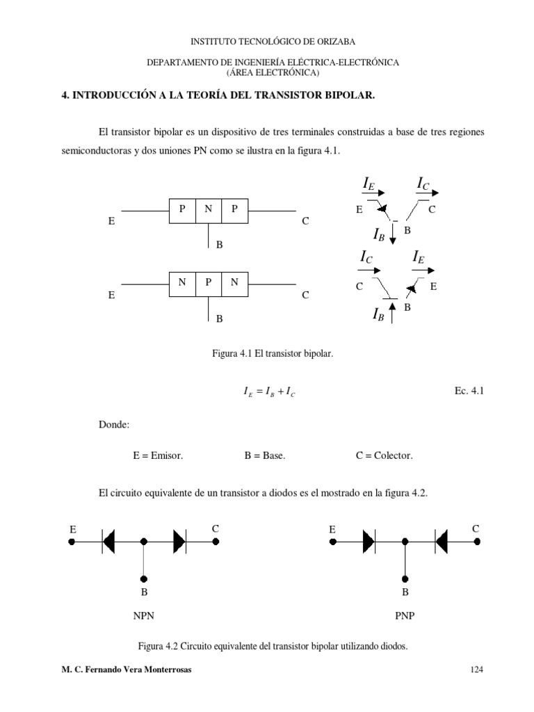 U2 - El Transistor Bipolar | PDF | Transistor de unión bipolar | Transistor