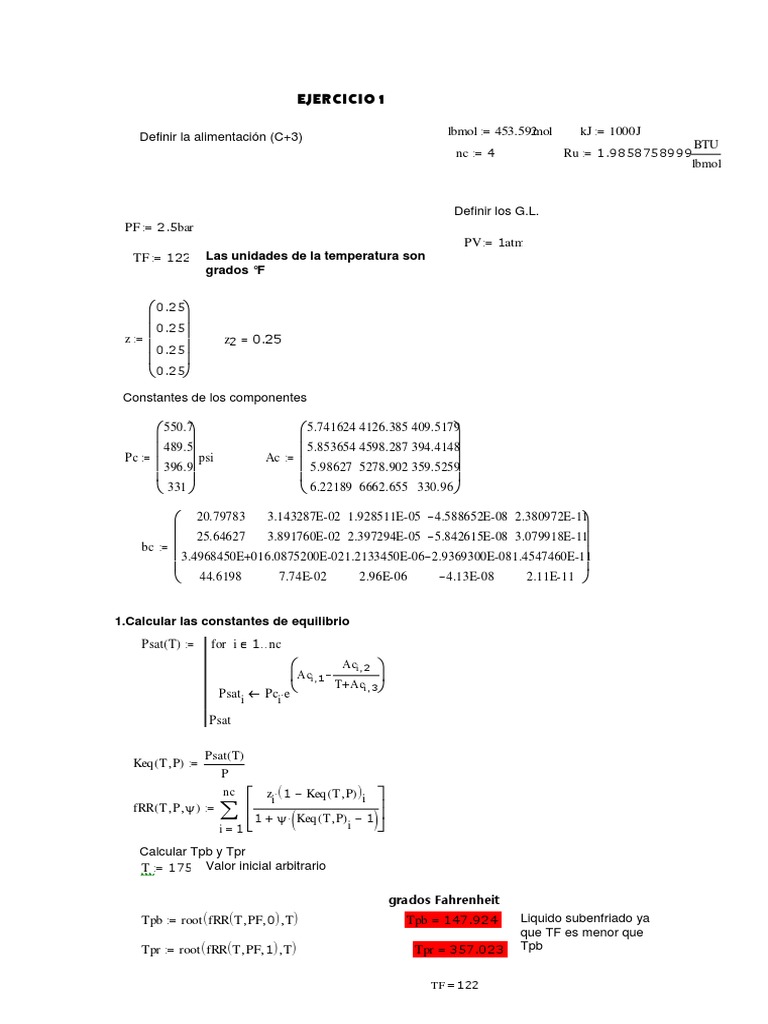Tarea 1 Ejercicio 2 | PDF | Temperatura | Química Física
