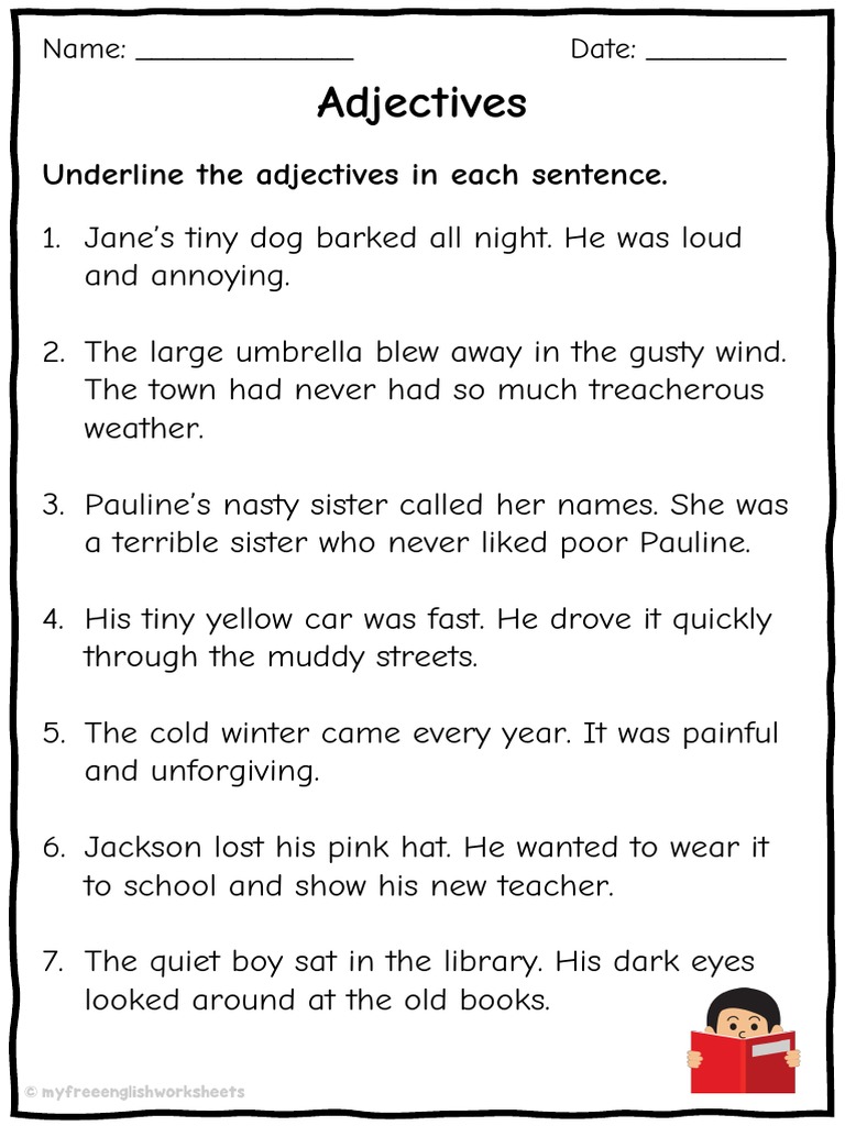 Adjectives Worksheet 5 Medium | PDF | General Fiction