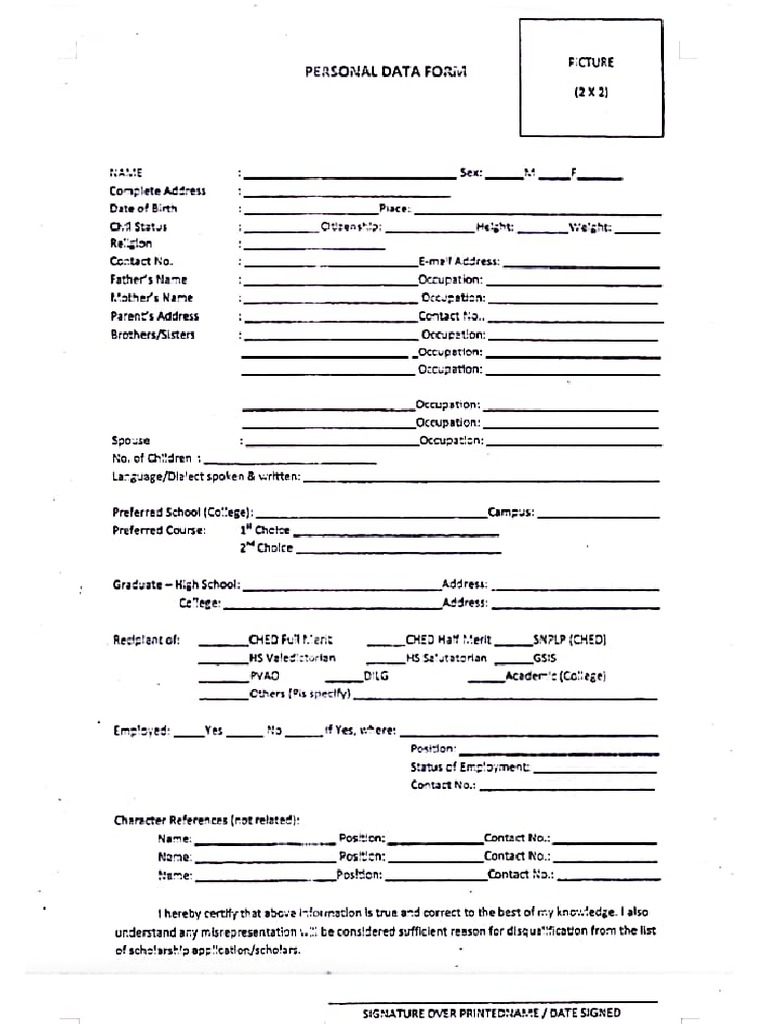 Bio Data Scholarship | PDF