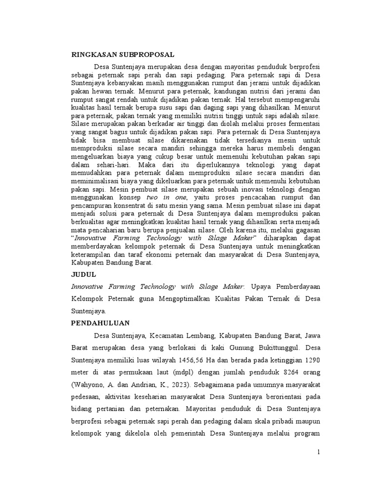 ISI SUBPROPOSAL PPK ORMAWA HMM 2023 (New Progress) | PDF