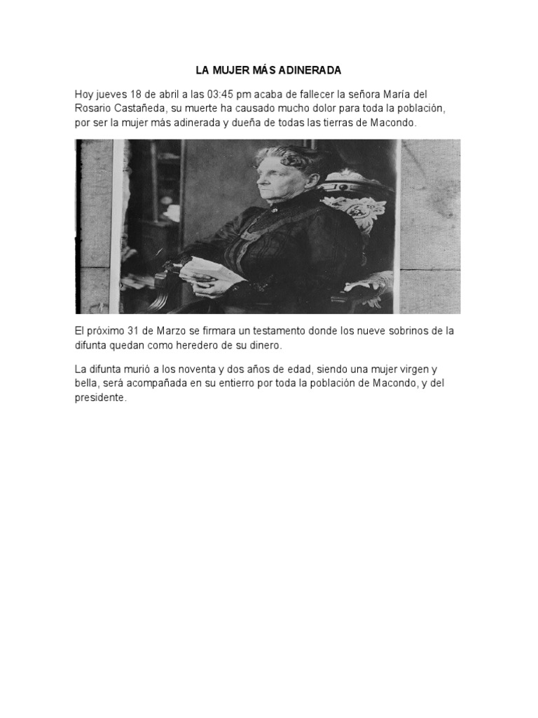 Los Funerales de La Mamá Grande Grisely CC | PDF